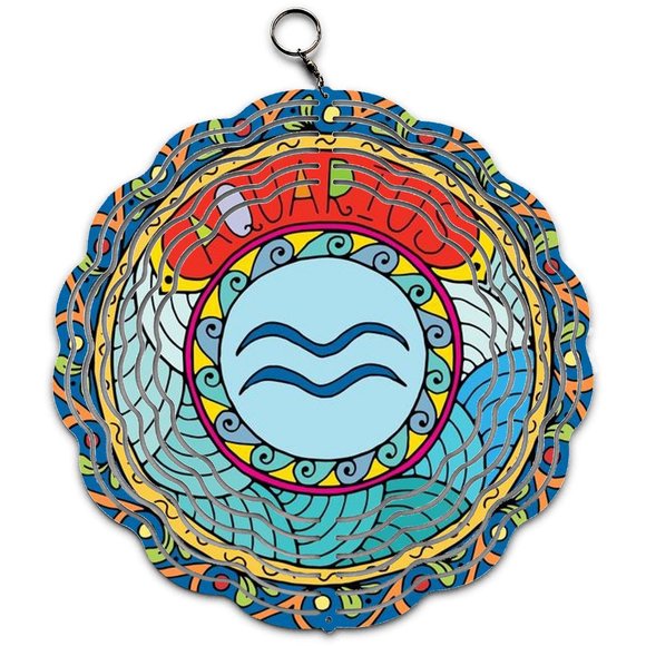 Design | Abstract Colorful Aquarius Zodiac Sign Design Wind Spinner ...